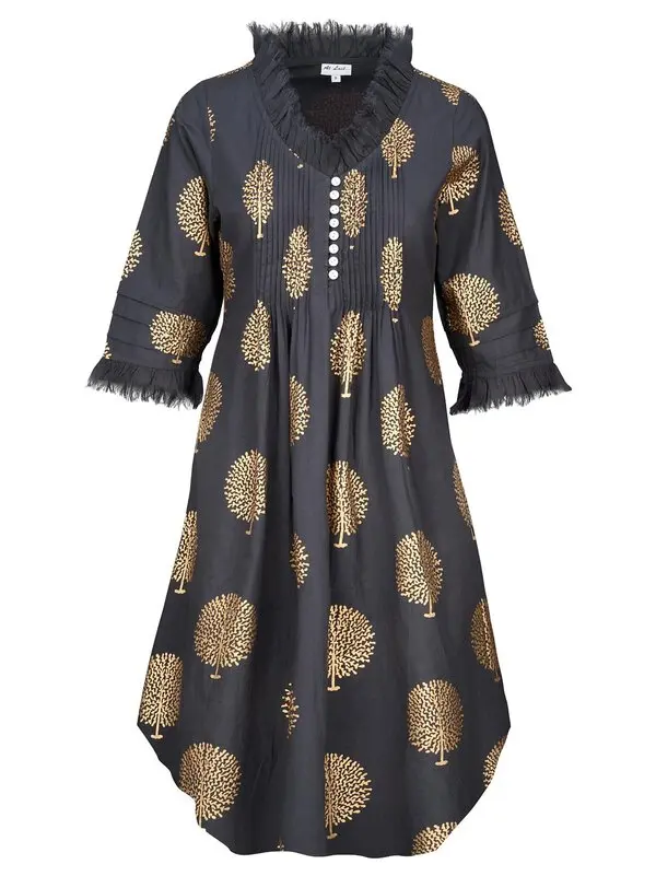 AT LAST... Cotton Annabel Tunic - Grey/gold