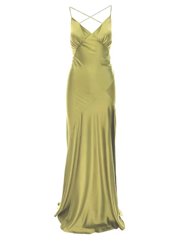 ROSERRY Satin Maxi Dress - Green