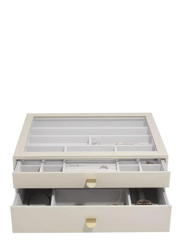 STACKERS Supersize Jewelry Display Box Set Of Two Drawers - Black