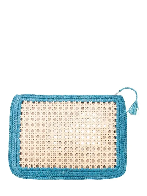 ZANATANY CONCEPTS Cannage Pouch - Blue