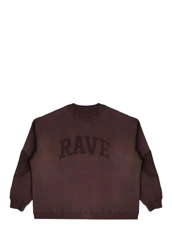 RAVE ON TREND Corduroy Patch Crewneck - Brown