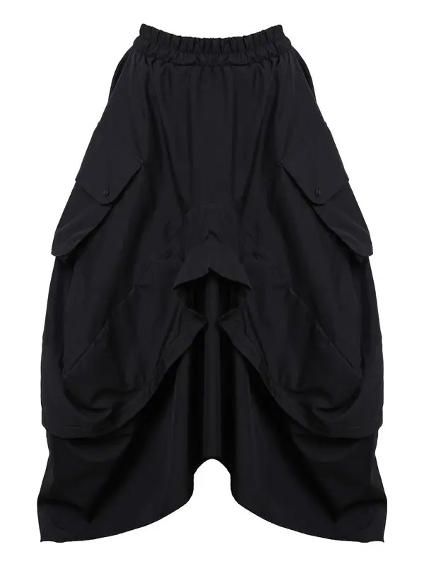 METAMORPHOZA Asymmetrical Maxi Skirt - Black