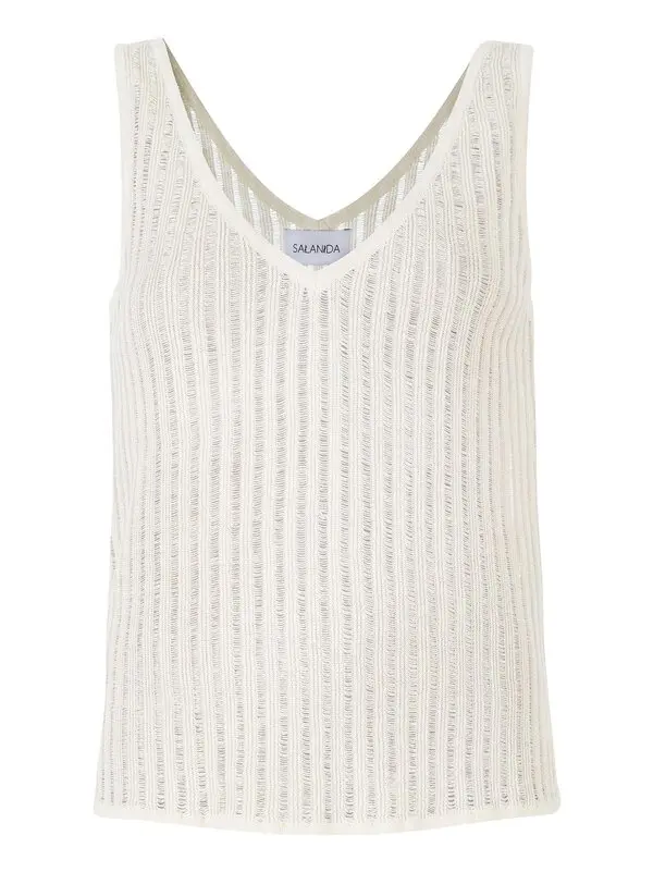 SALANIDA Caldo 100% Linen Tank Top - White