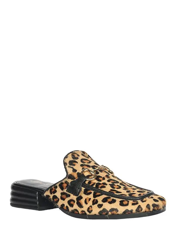 SAINT G Savannah Leopard Heeled Mules - Black