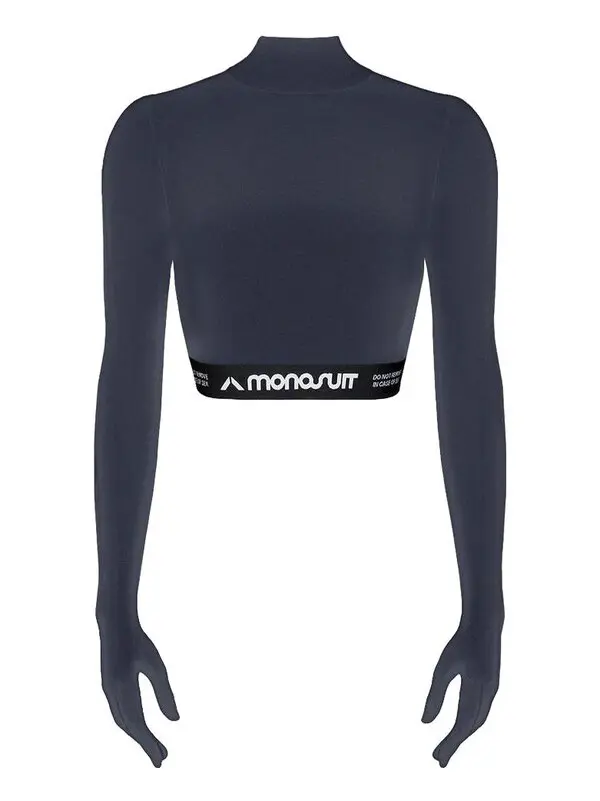 MONOSUIT Cropped Long Sleeve Top - Black