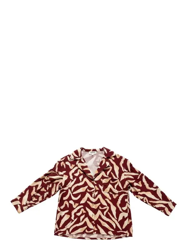 LATELIER LONDON Abstract Print Collared Blouse - Red