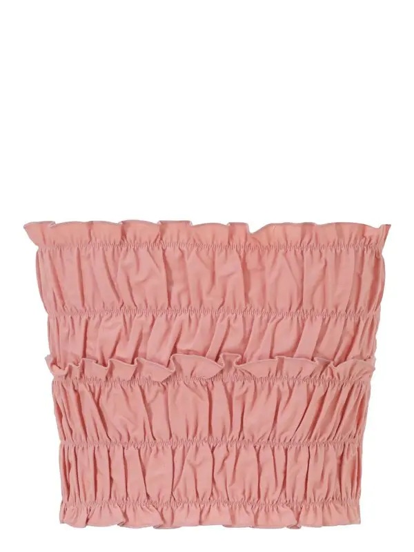BALOU Shirring Strapless Top - Pink