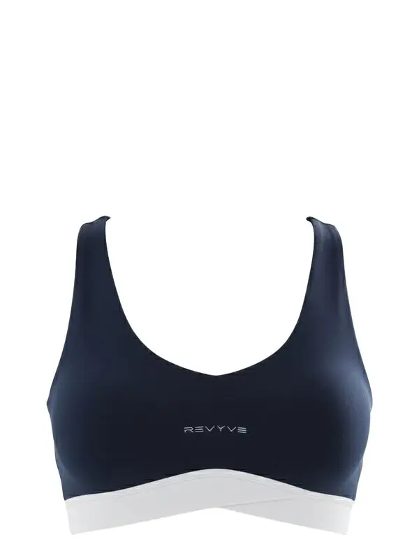REVYVE ACTIVE Blue / White Midnight / White Scoop Bra - Blue/white