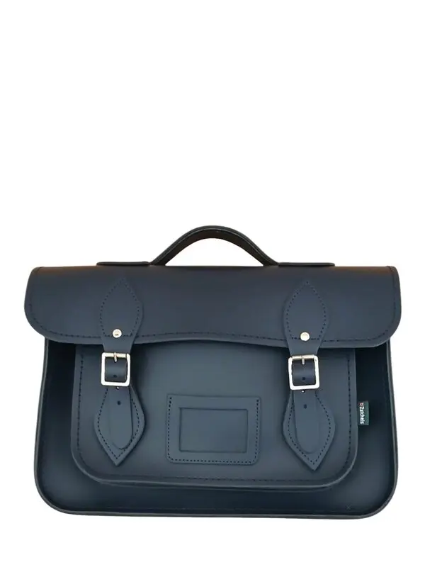 ZATCHELS Handmade Leather 13-inch Satchel - Blue