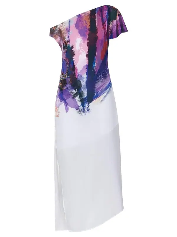 ZAFUR Brushstroke Shannen Dress - White