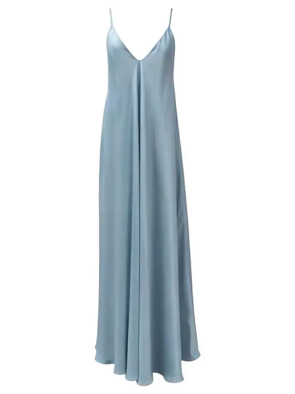 JANARA JONES Sky Mariella Satin Maxi Dress - Blue