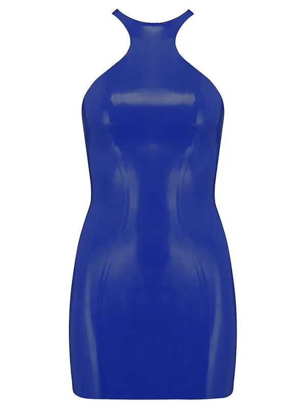 ELISSA POPPY Latex Mini Dress - Blue