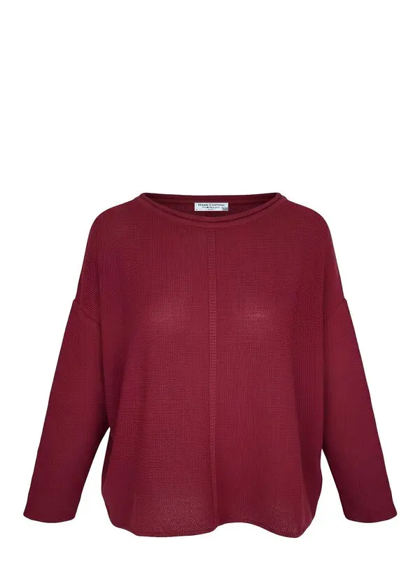 Haris Cotton Knitted Blouse - Red