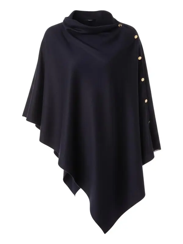 FRANCHETTI BOND Gisellina Button Poncho - Black