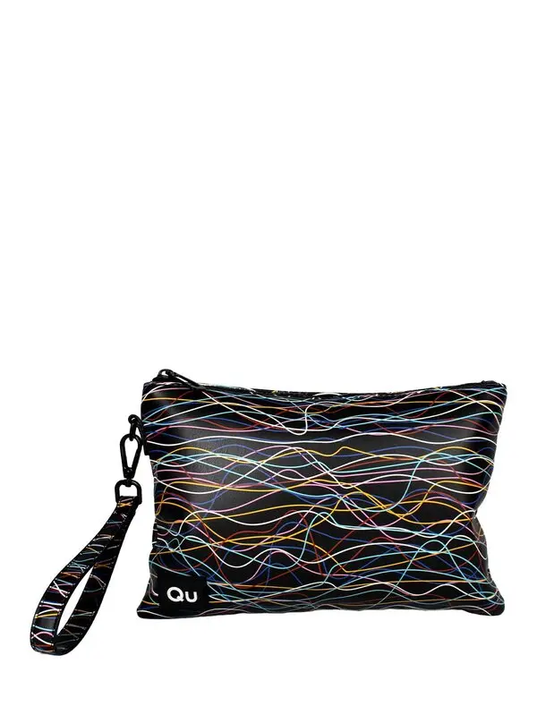 QU Party Threads Printed Pouch - Black
