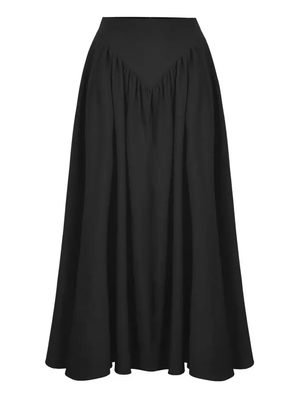 OH!ZUZA NIGHT&DAY Echo Viscose Midi Skirt With Pockets - Black