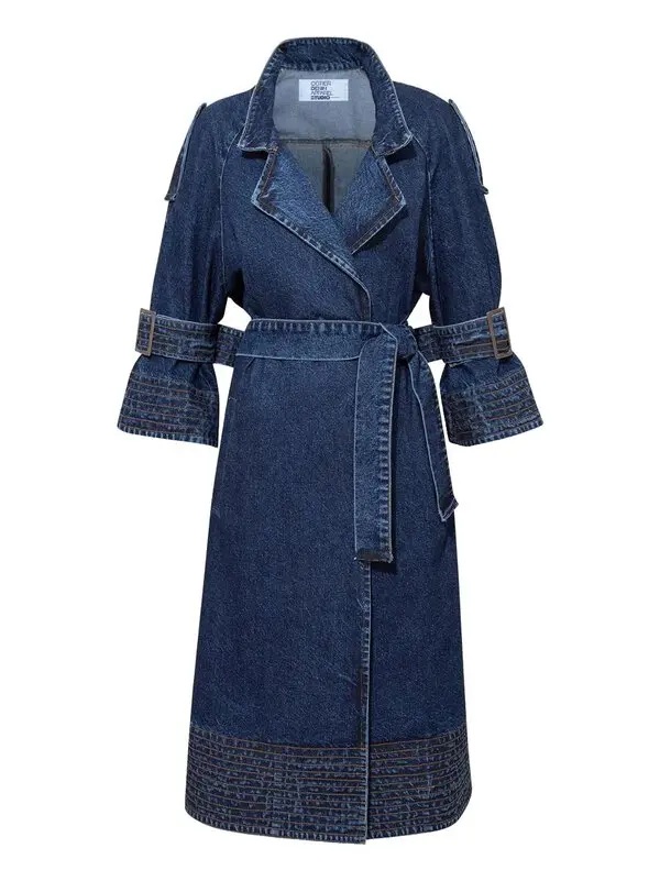 CÓTIER DENIM Marseille Trench Coat - Blue