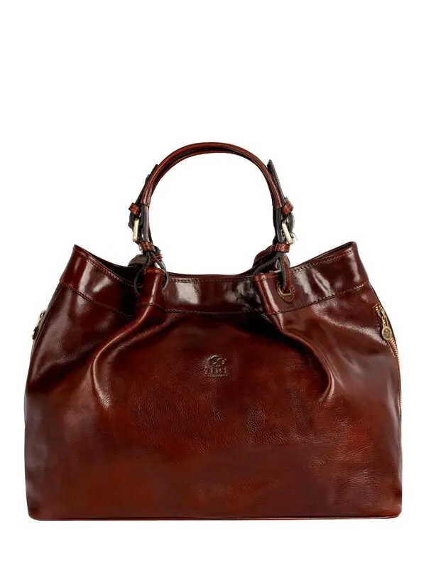 TIME RESISTANCE Leather Shoulder Bag - Brown