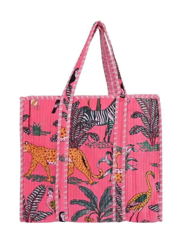 CYC Printed Quilted Cotton Tote - Pink