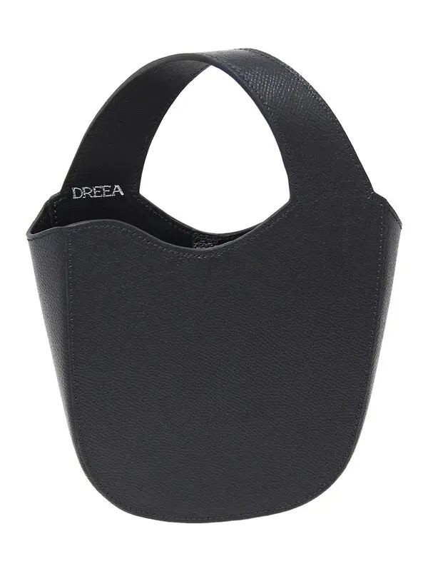 DREEA Saffiano Leather Top Handle Bag - Black