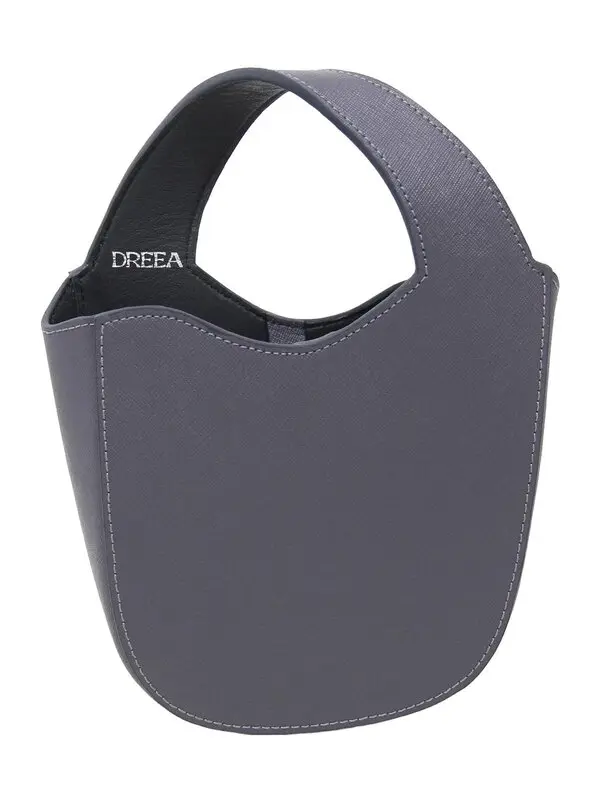 DREEA Saffiano Leather Top Handle Bag - Grey