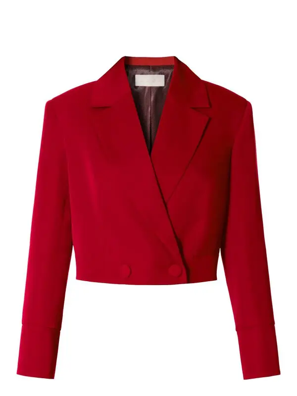 AGGI BY HALEWSKI Heidi Ribbon Cropped Blazer - Red