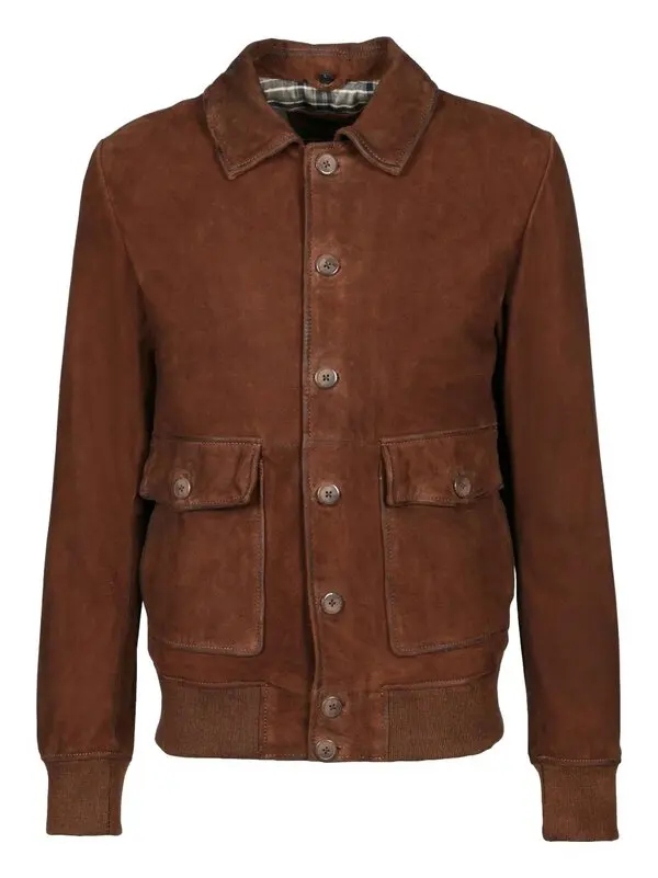 FREAKY NATION Goat Suede Vintage Blouson Jacket - Brown