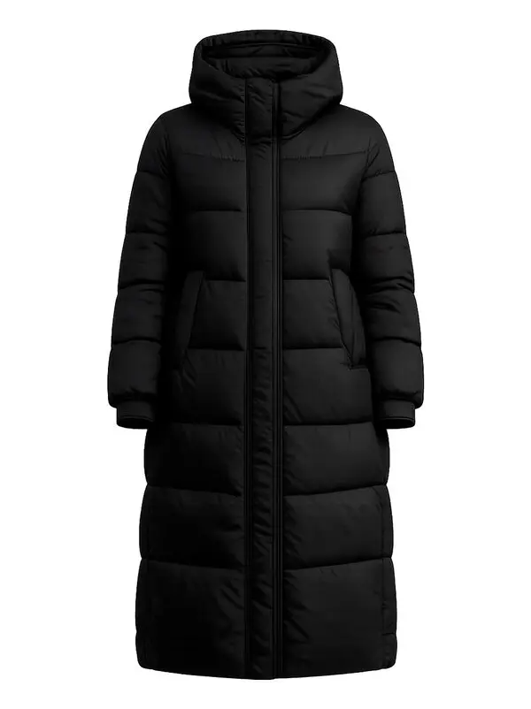 TANTRA SPAIN SL Quilted Coat With Non-detachable Hood - Black