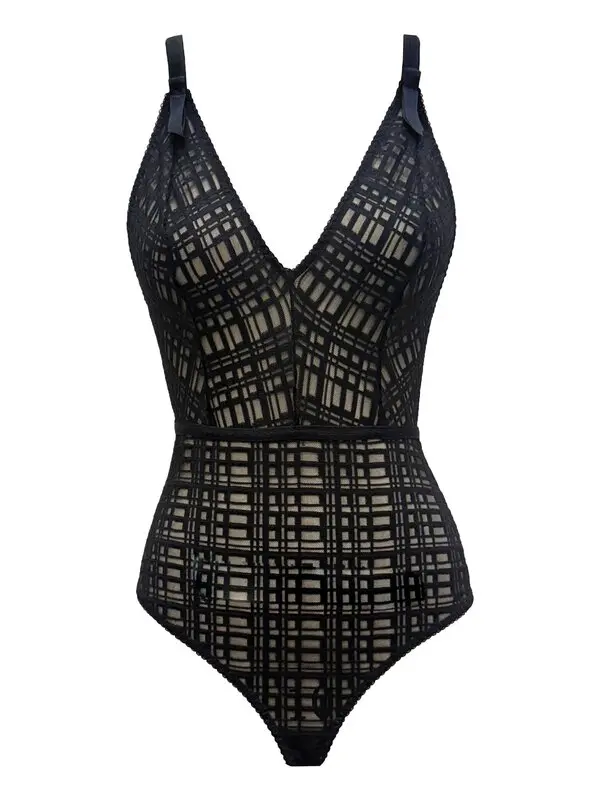 CAROL COELHO Inca Trail Stretch Ouvert Bodysuit - Black