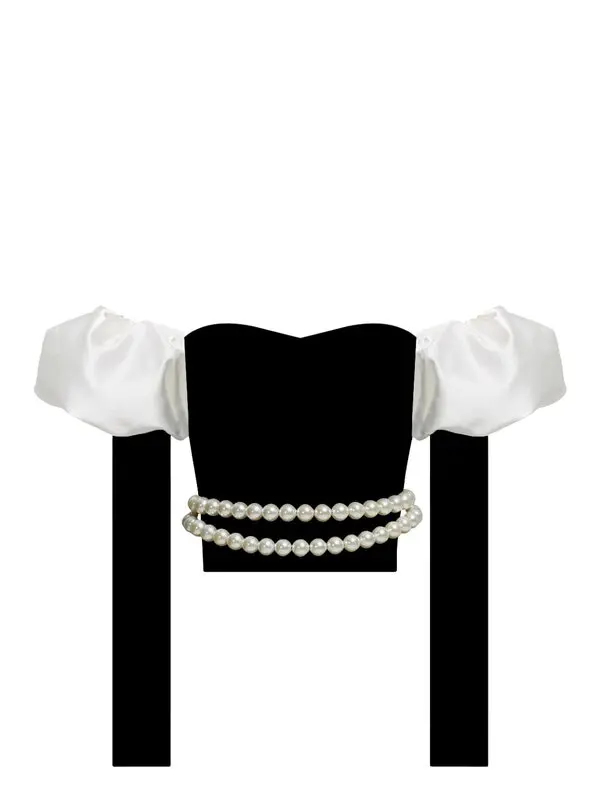 NUR KARAATA Hofburg Strapless Top - Black