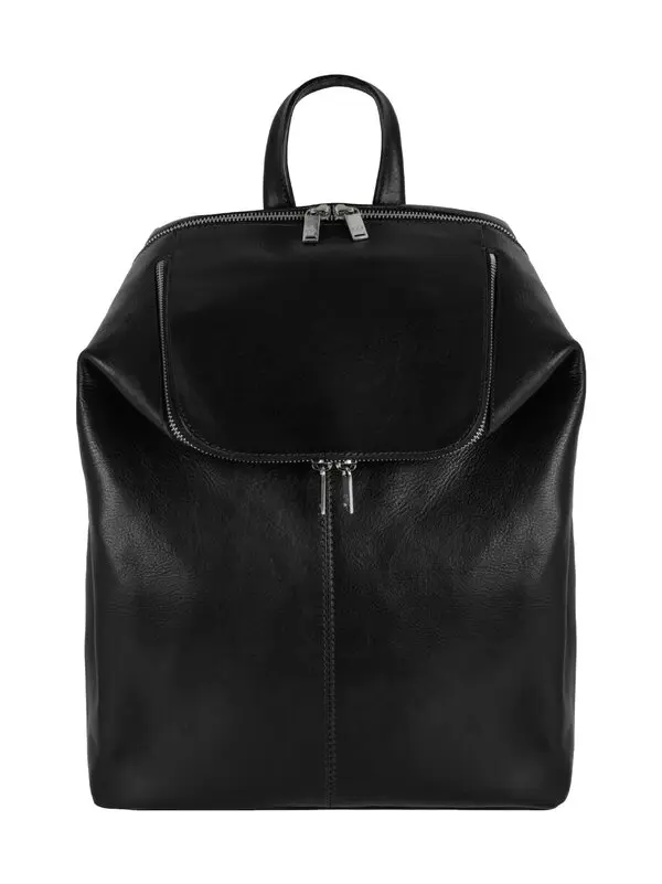 TIME RESISTANCE Leather Backpack - Black
