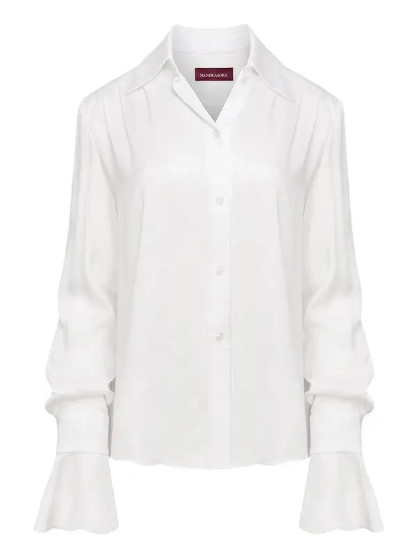 MANDRAGORA Buttoned Blouse With Scarf - White