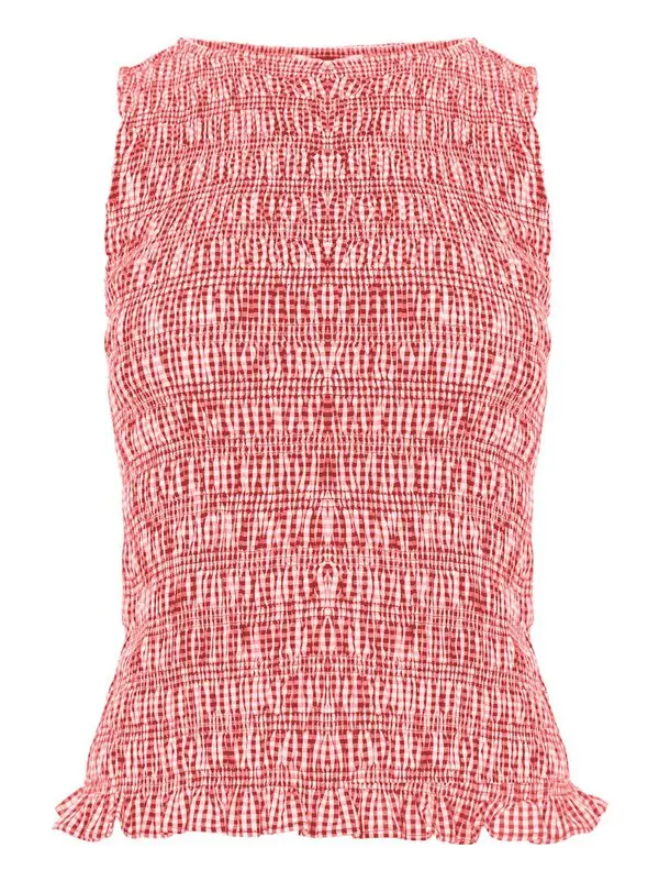 AMY LYNN Gingham Sleeveless Top - Red