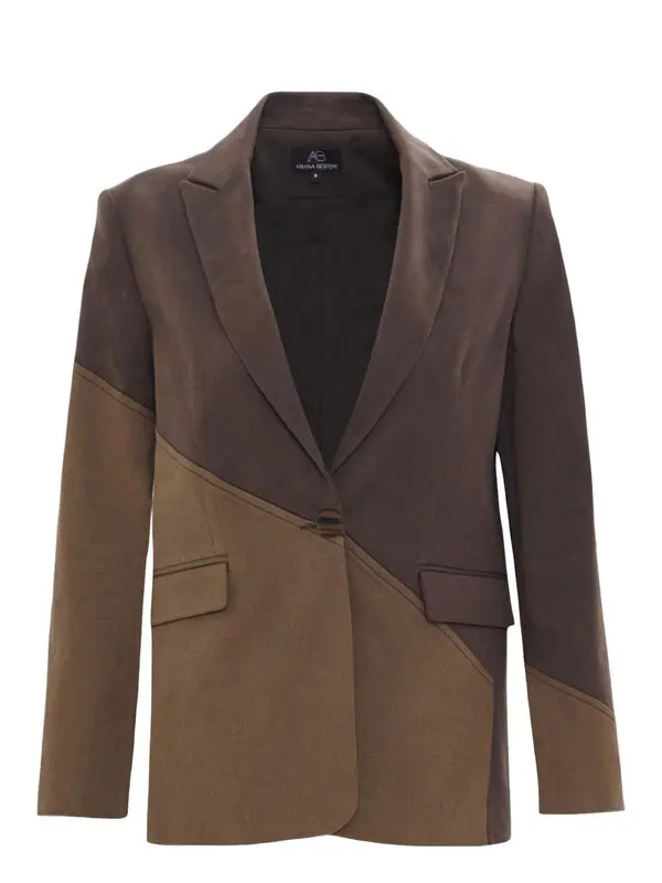 ARIANA BESTEPE Asymmetric Blazer Jacket - Brown