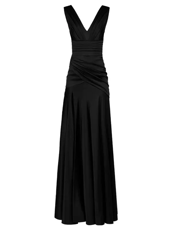 ALINA CERNATESCU Hera Silk Maxi Dress - Black