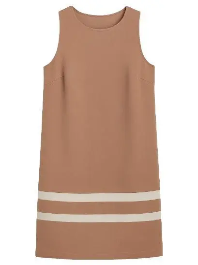 CONQUISTA Sleeveless Shift Dress With Stripes - Brown