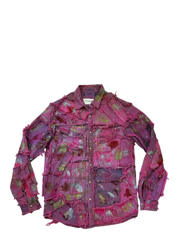 ZASTASTUDIO Upcycled Denim Jacket - Pink