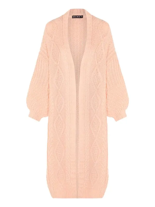 CARA & THE SKY Stevie Cable Maxi Cardigan - Orange