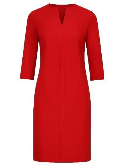 CONQUISTA Crepe Panel Detail Dress - Red