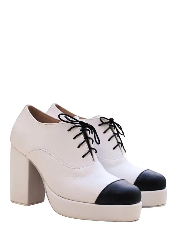 Pink Haley Yana Derby Platform Shoes - Black/white