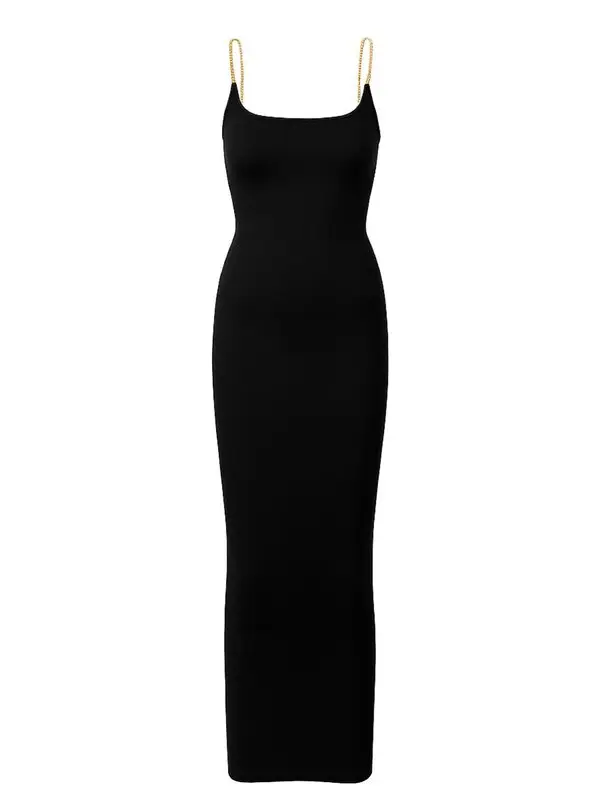 DECOLET THE LABEL Aurelia Knit Chain Dress - Black
