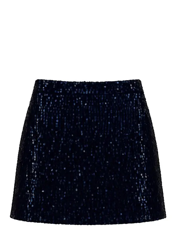 THE MOLC Elise Mini Skirt - Black/blue