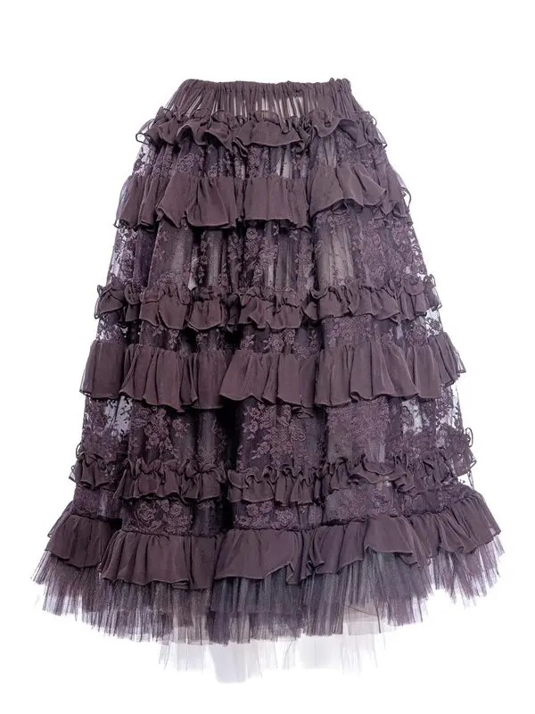 HARLOW LOVES DAISY Tiered Maxi Skirt - Brown