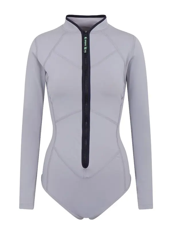 NUMBAT Carla Long Sleeve Zip-up Swimsuit - Grey