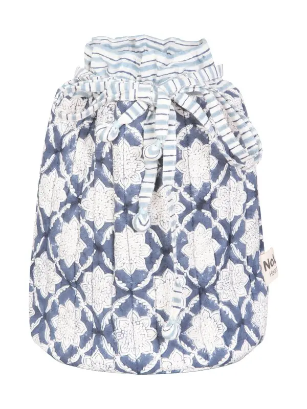 NOLOGO-CHIC Retreat Fresco Multi Stripe Washbag In Indigo Cotton - Blue