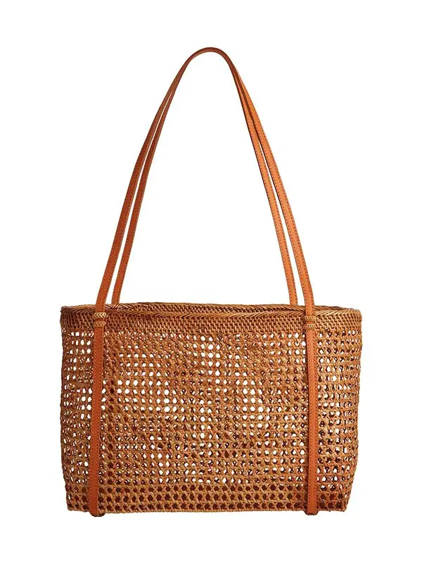 BETSY & FLOSS Ayana Raffia Basket Bag - Brown