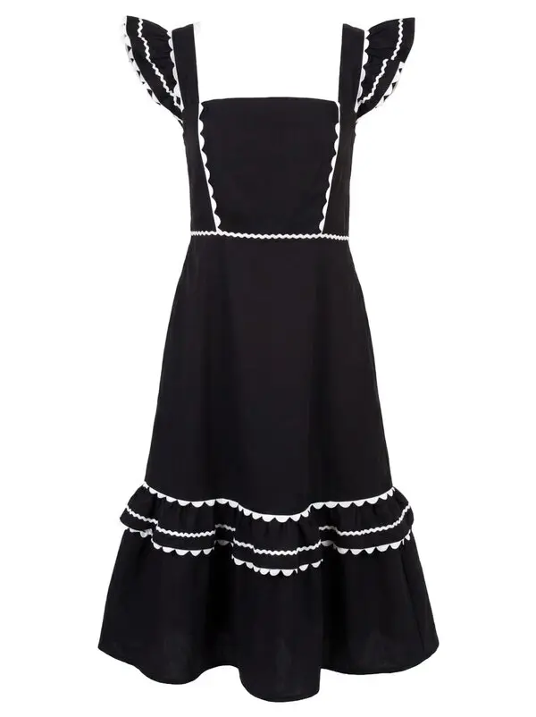 THE WELL WORN Matilda Midi Dress - Black