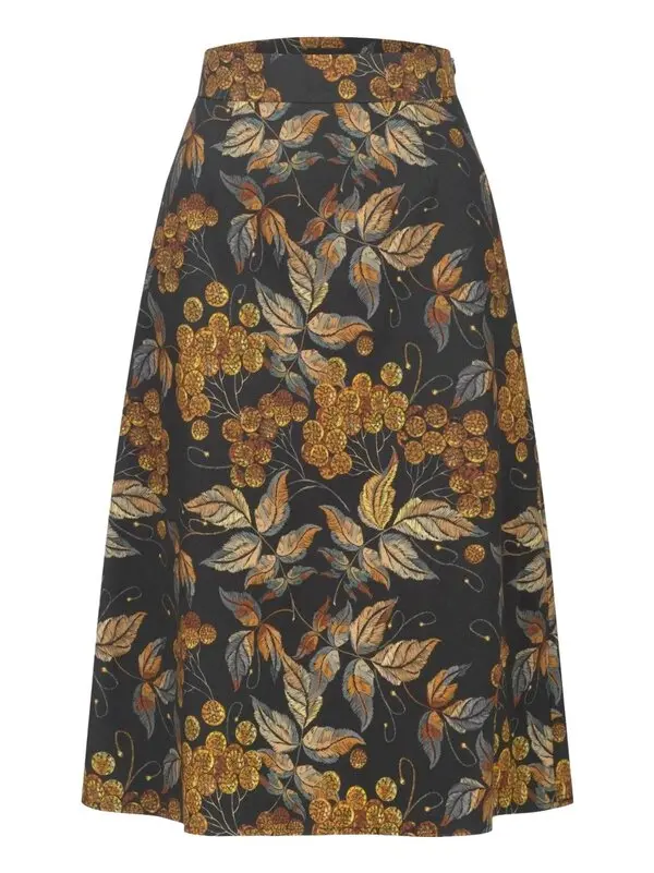 MARIANNA DÉRI Printed A-line Skirt - Black