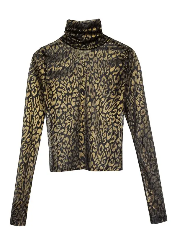 PALOMA LIRA Printed Mesh Top - Black