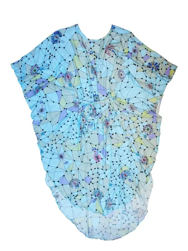 TRAMP IN DISGUISE Digitally Printed Kaftan With Belt - White